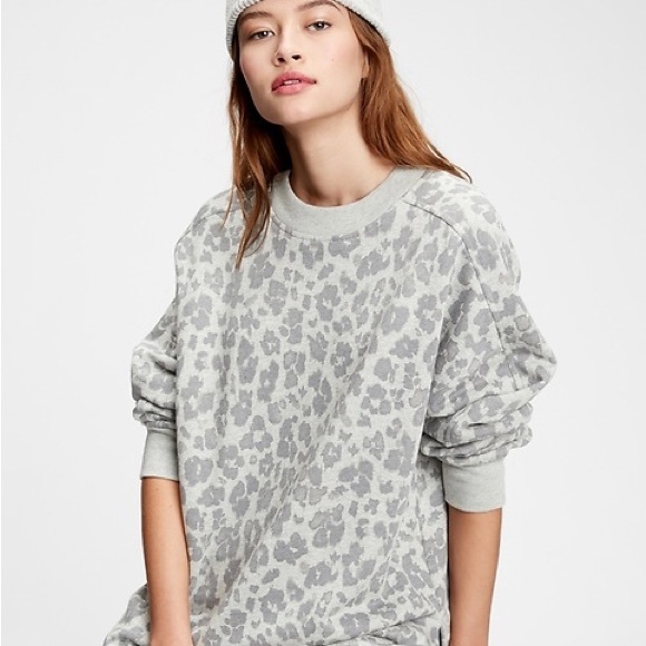GAP | Tops | Gap Leopard Tunic Sweatshirt Nwot | Poshmark